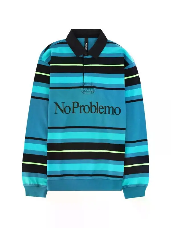 NO PROBLEMO Striped Long-sleeve Polo Shirt