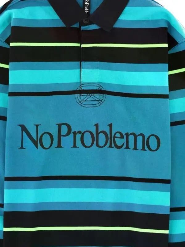 NO PROBLEMO Striped Long-sleeve Polo Shirt