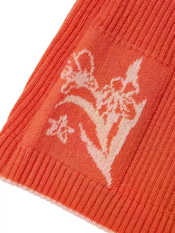 Shanghai Tang Mock-neck Ribbed Knit Sweater