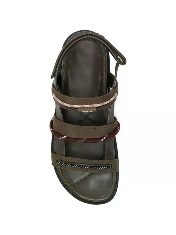 Moncler Multi-strap Leather Sandals With Hardware Detail - Green