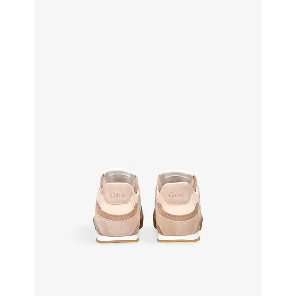Chloé Kick Suede And Mesh Trainers - Pink