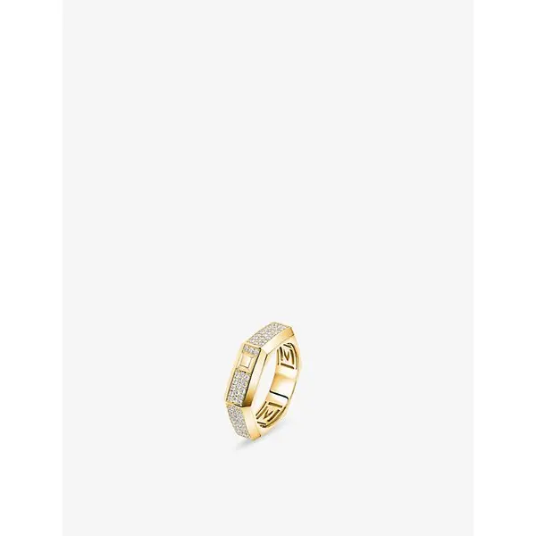 Messika Moderniste Medium Pave 18ct Gold And Diamond Ring - Yellow
