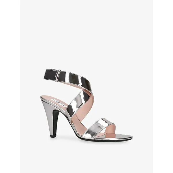 Alaïa Crossover Leather Heeled Sandals