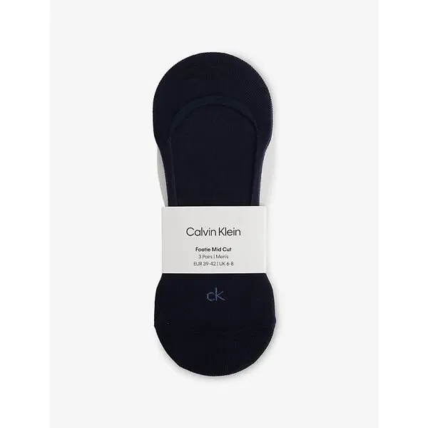 Calvin Klein Set Of Three Cotton-blend Socks