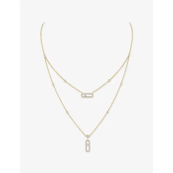 Messika Move Uno Two-row Pavé Necklace - Yellow