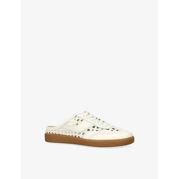 Dolce Vita Notice Woven Backless Trainers - White