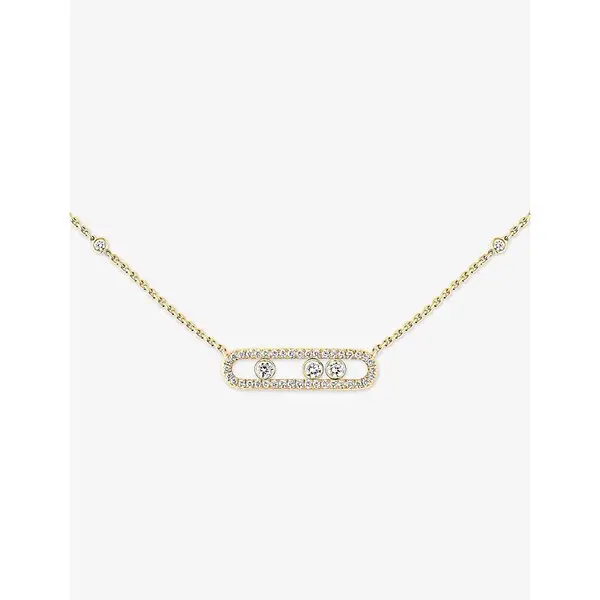 Messika Move Classique Baby Move Pavé 18ct Gold And 0.33ct Diamond Necklace