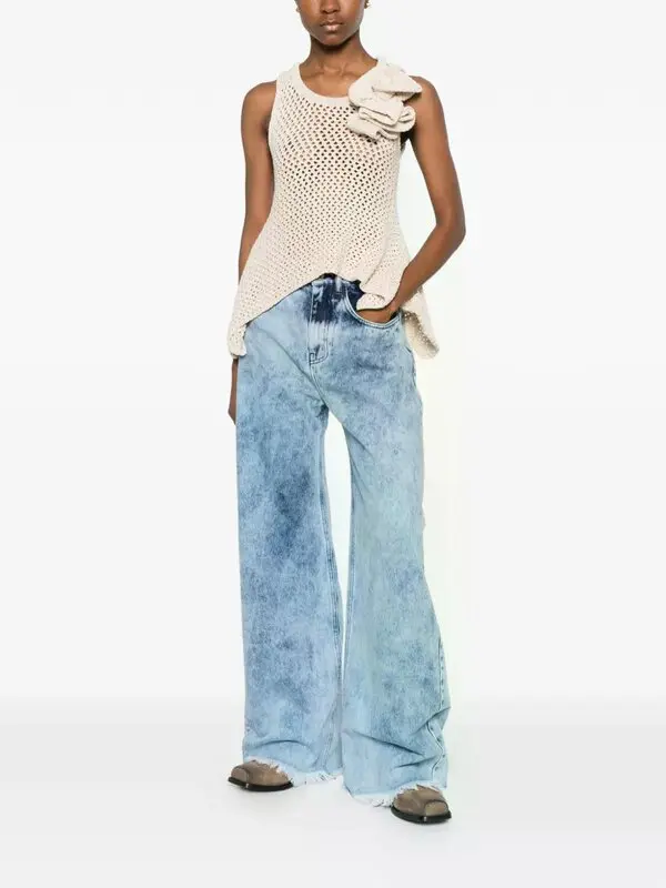 MARQUES' ALMEIDA Flower Asymmetric Knit Top
