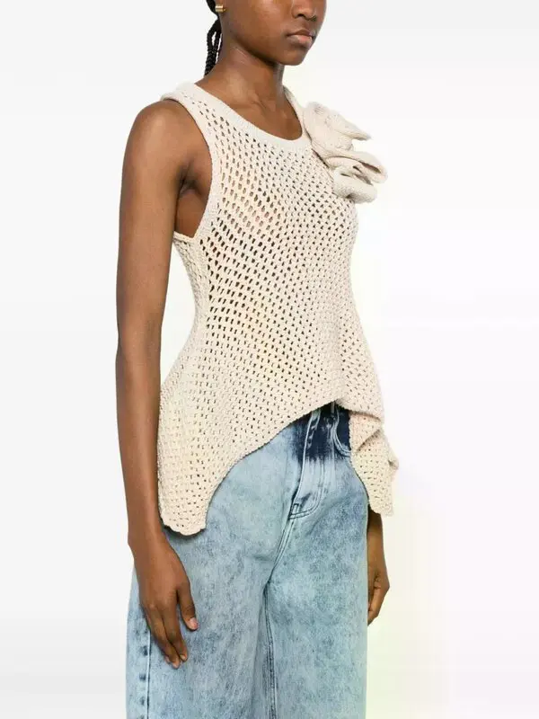 MARQUES' ALMEIDA Flower Asymmetric Knit Top