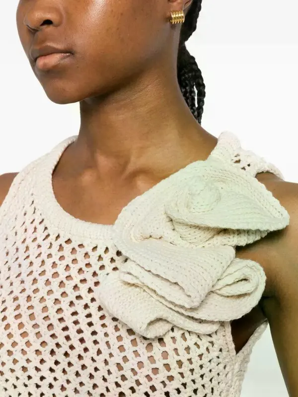 MARQUES' ALMEIDA Flower Asymmetric Knit Top