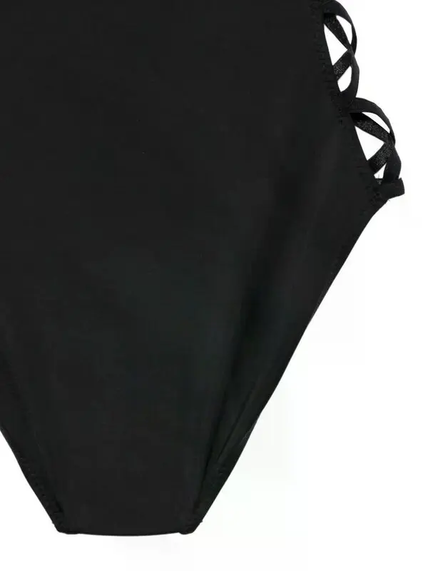 Norma Kamali One-shoulder Swimsuit With Lace-up Sides
