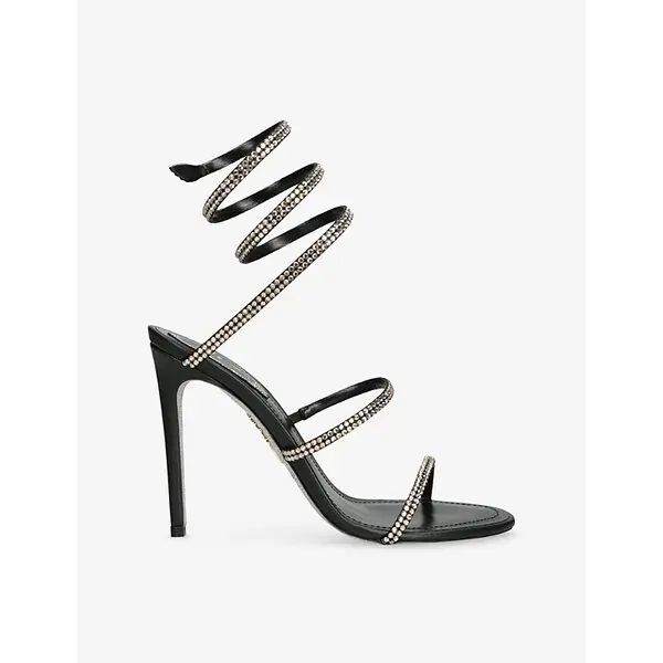Rene Caovilla Cleo Ii 105 Jewel-embellished Heeled Sandals - Blk/other
