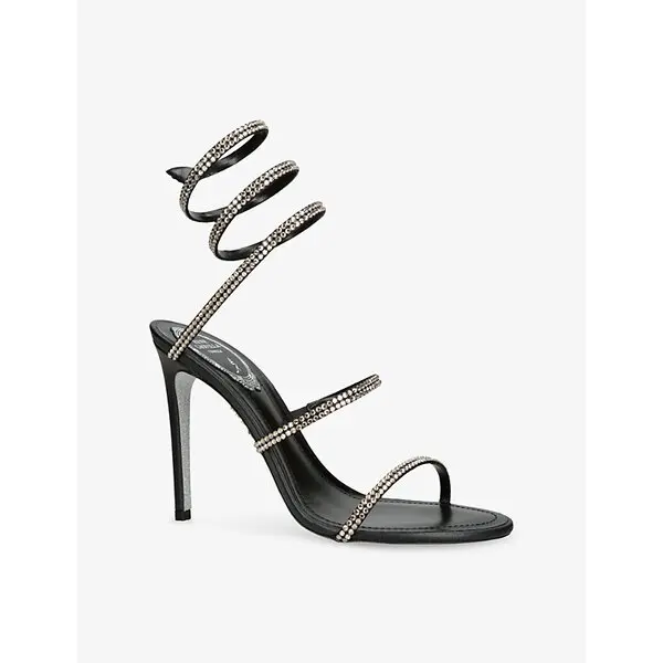 Rene Caovilla Cleo Ii 105 Jewel-embellished Heeled Sandals - Blk/other