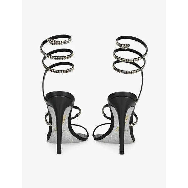 Rene Caovilla Cleo Ii 105 Jewel-embellished Heeled Sandals - Blk/other