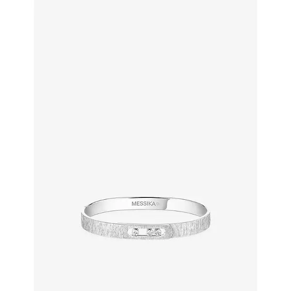 Messika Move Noa Chiseled Diamond Bangle Bracelet - White