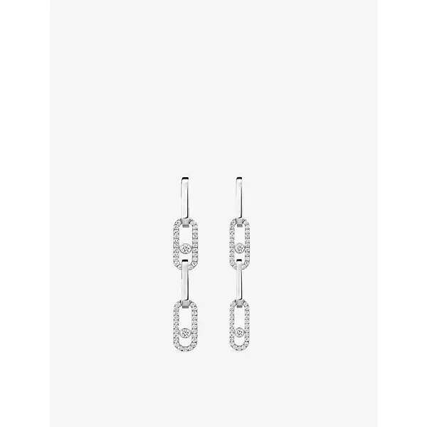 Messika Move Link Convertible 18ct Gold And 1.70ct Diamond Drop Earrings - White