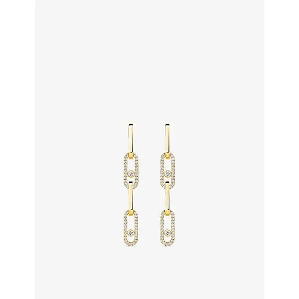 Messika Move Link Convertible 18ct Gold And 1.70ct Diamond Drop Earrings - Yellow
