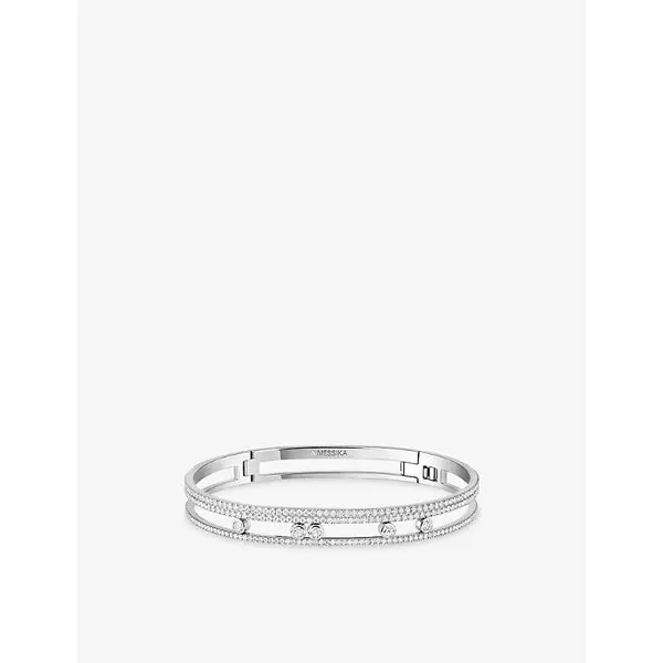 Messika Move Romane Pavé Diamond Bangle Bracelet - White