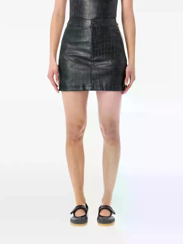 Adidas Crocodile-effect Stripe Mini Skirt
