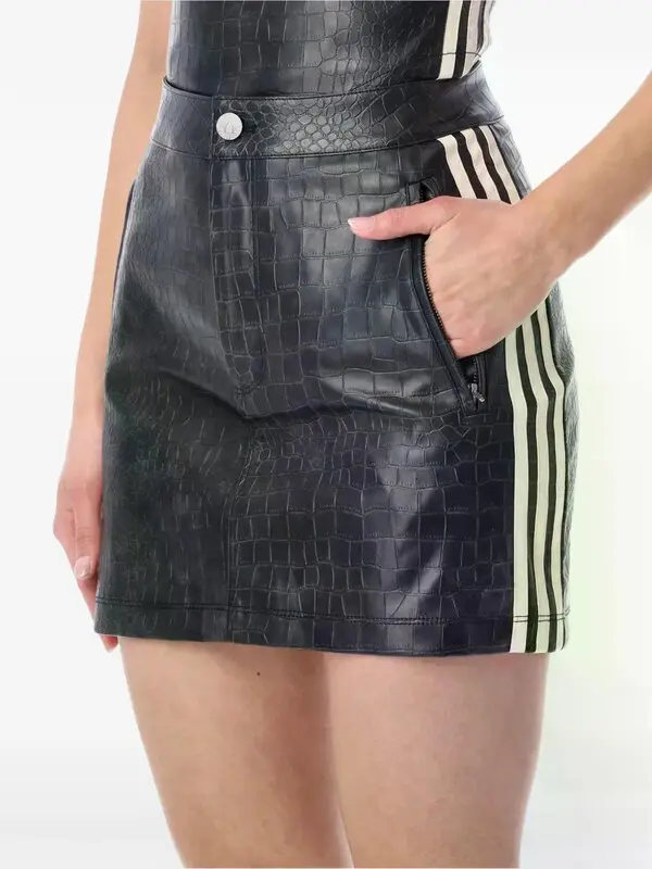 Adidas Crocodile-effect Stripe Mini Skirt