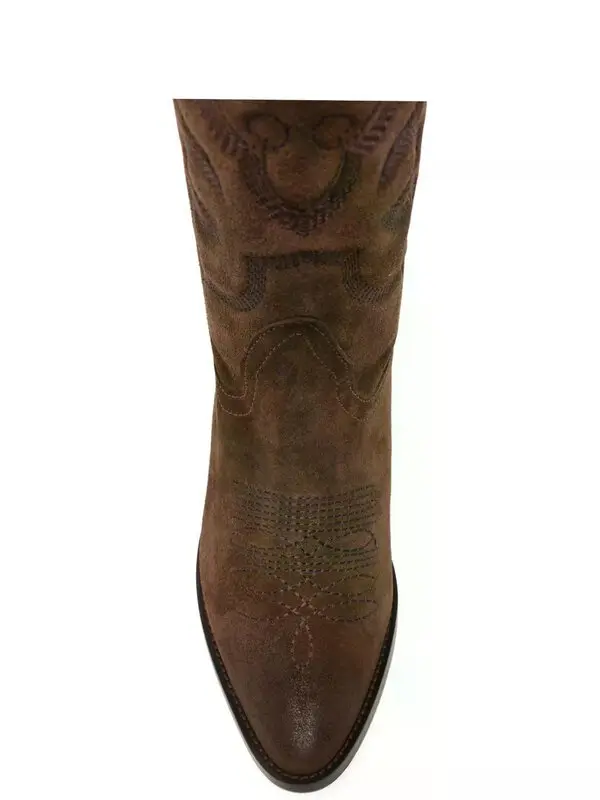 JULIE DEE Embroidered Pointed Toe Boots