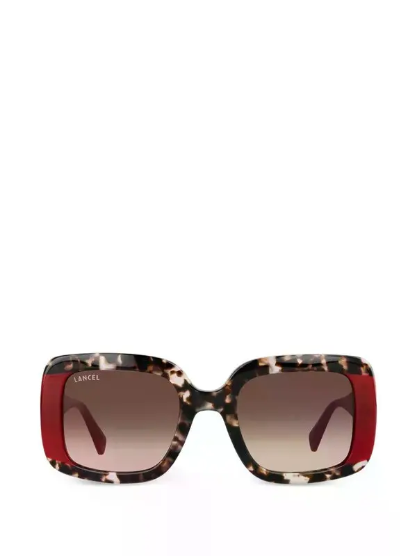LANCEL Swann Rectangle Sunglasses - Brown