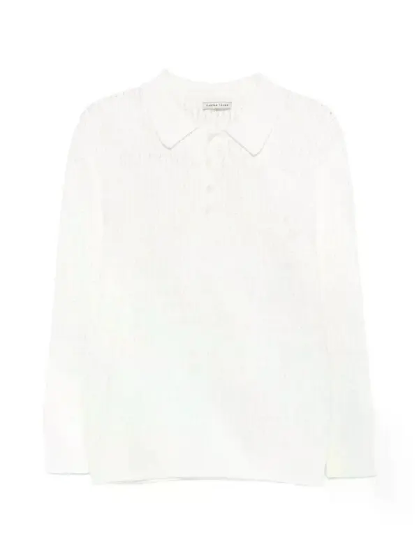 CARTER YOUNG Cable-knit Polo Shirt