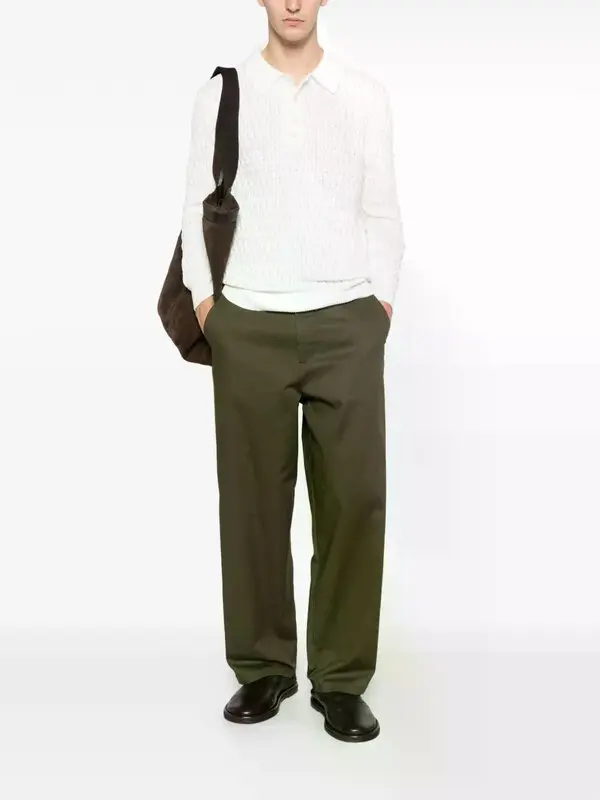 CARTER YOUNG Cable-knit Polo Shirt