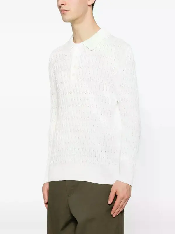 CARTER YOUNG Cable-knit Polo Shirt