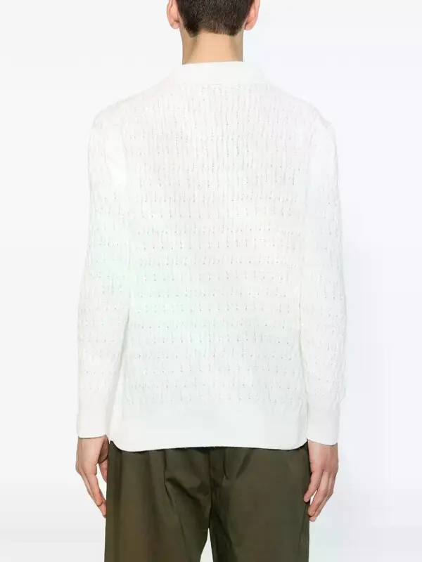 CARTER YOUNG Cable-knit Polo Shirt