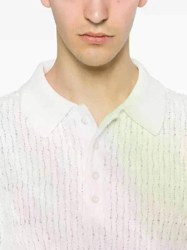 CARTER YOUNG Cable-knit Polo Shirt