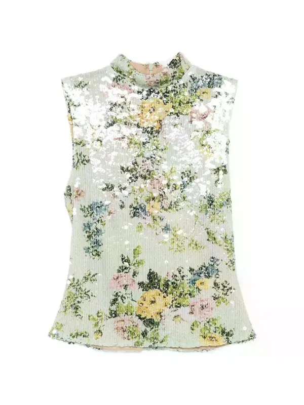 Brandon Maxwell Piper Floral Tank