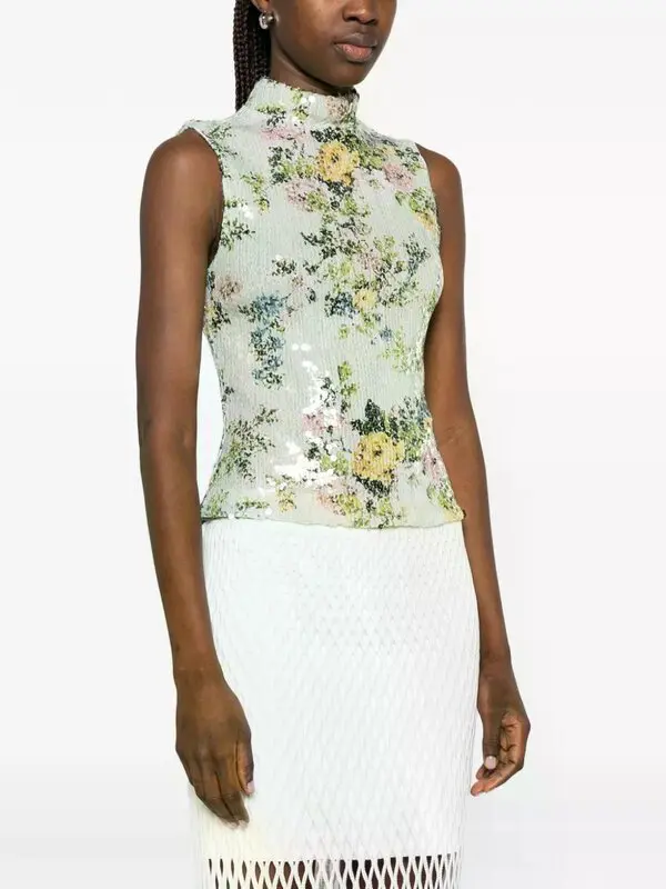 Brandon Maxwell Piper Floral Tank