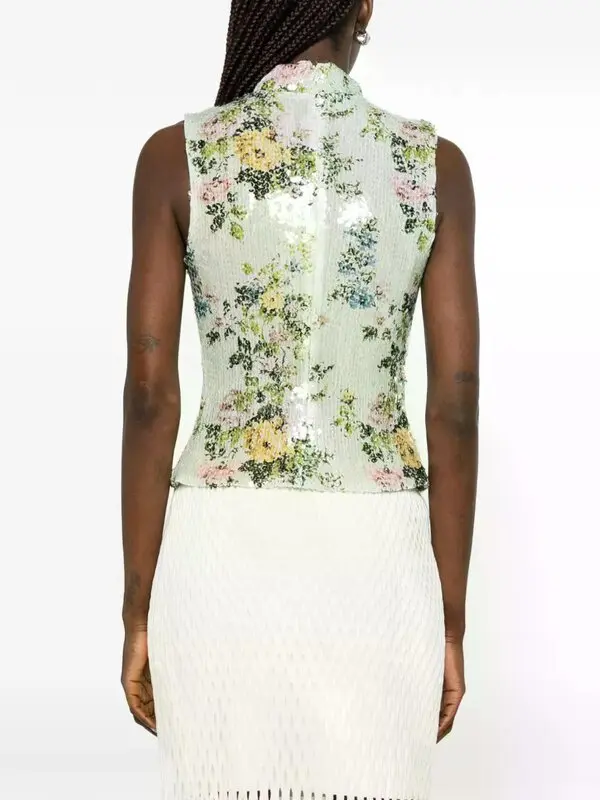 Brandon Maxwell Piper Floral Tank