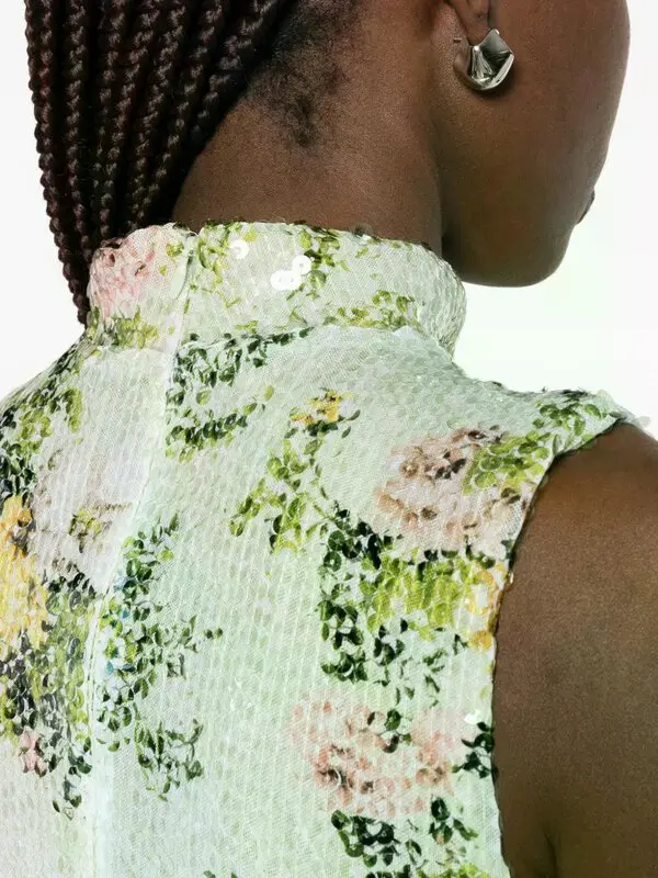 Brandon Maxwell Piper Floral Tank