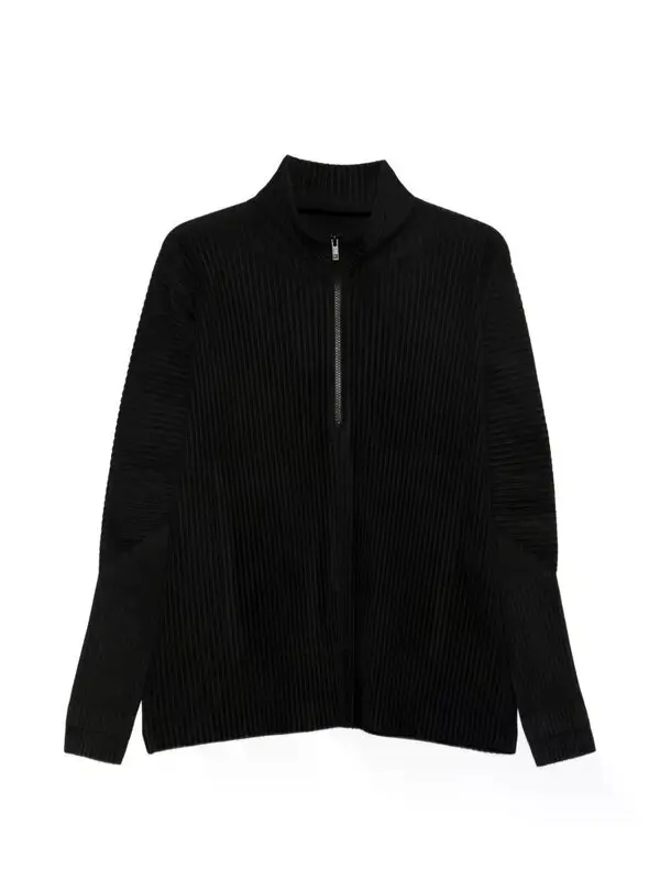 Issey Miyake Pleated Zip Jacket - Black