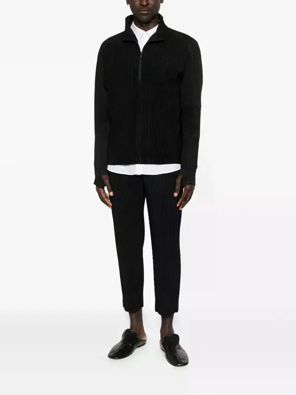 Issey Miyake Pleated Zip Jacket - Black