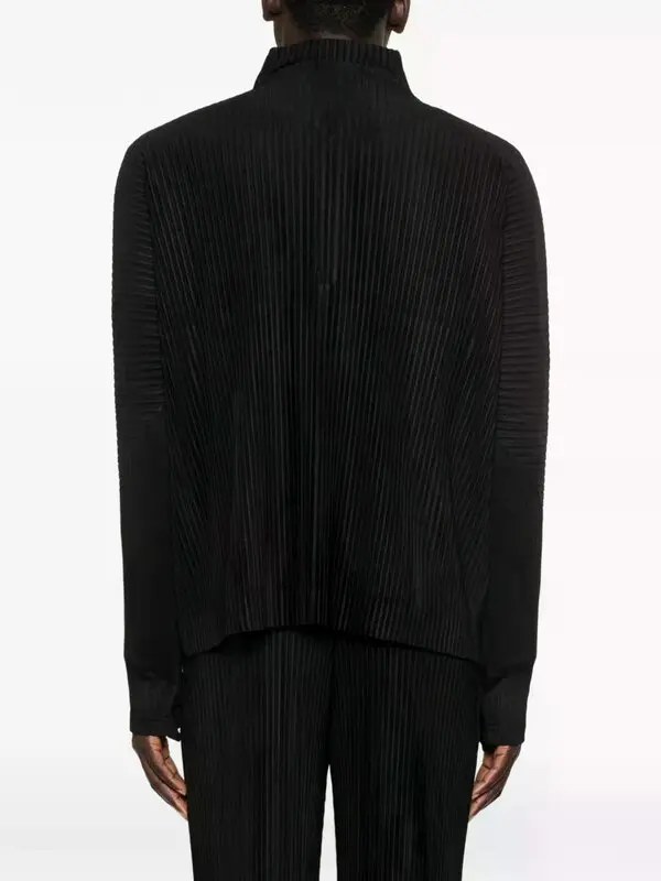 Issey Miyake Pleated Zip Jacket - Black