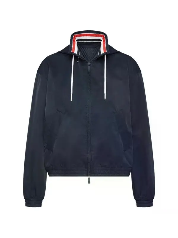 Thom Browne Hooded Stripe Jacket - Blue