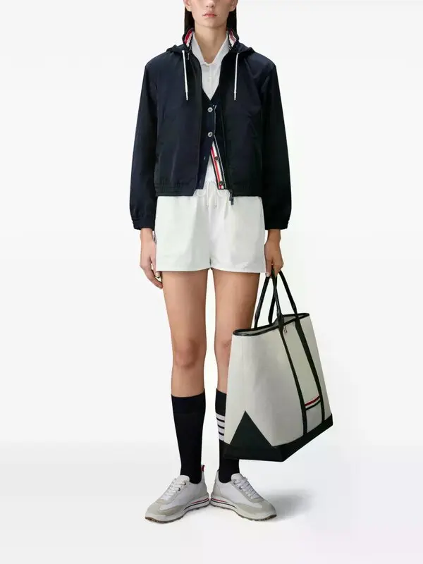 Thom Browne Hooded Stripe Jacket - Blue