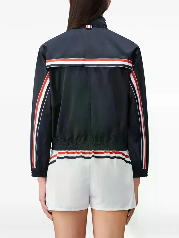 Thom Browne Hooded Stripe Jacket - Blue