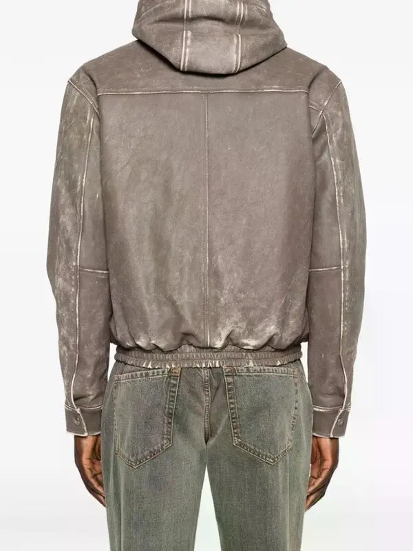 Aries Distressed Hooded Bomber Jacket