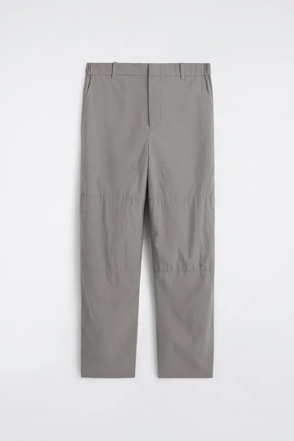 Cos Nylon Barrel-leg Pants - Gray