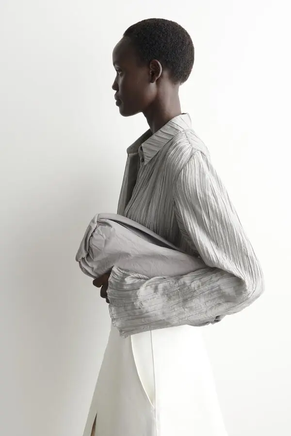 Cos Cylinder Clutch Bag In Textured Leather
