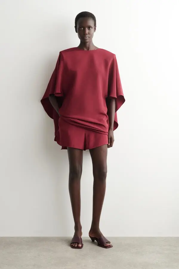 Cos Draped Silk Mini Dress