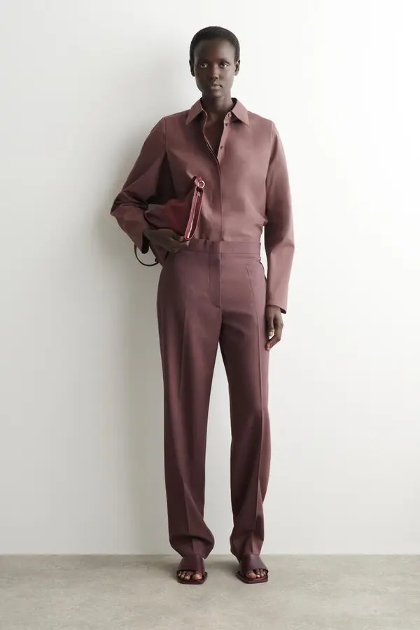 Cos Cotton-silk Shirt - Brown