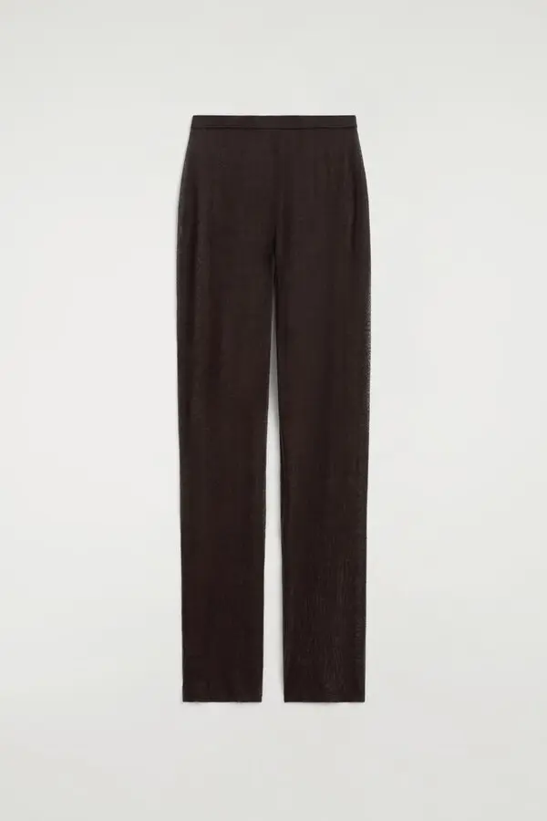 Cos Seamless Sheer Knitted Silk Pants - Brown