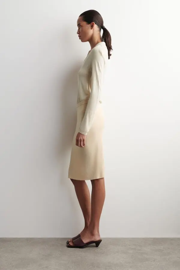 Cos Sheer Knitted Silk-cashmere Skirt