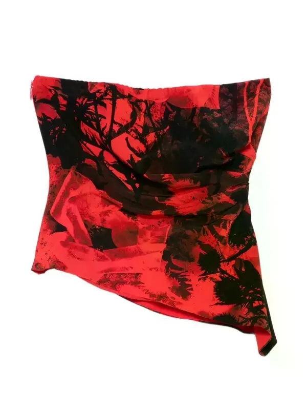 Alexander McQueen Strapless Floral Top