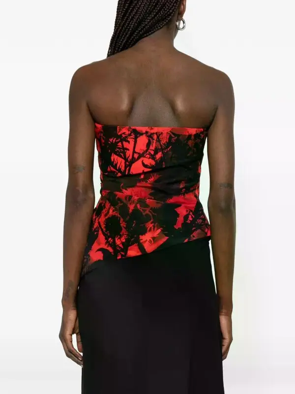 Alexander McQueen Strapless Floral Top